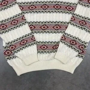 Cream | Sweaters | Vintage Cape Cod Fair Isle Cable Knit Sweater Cream ...